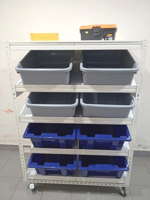 Inclined Container Trolley Singapore | Boltless Racks - Sgshelving.com