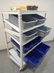 Inclined Container Trolley Singapore | Boltless Racks - Sgshelving.com